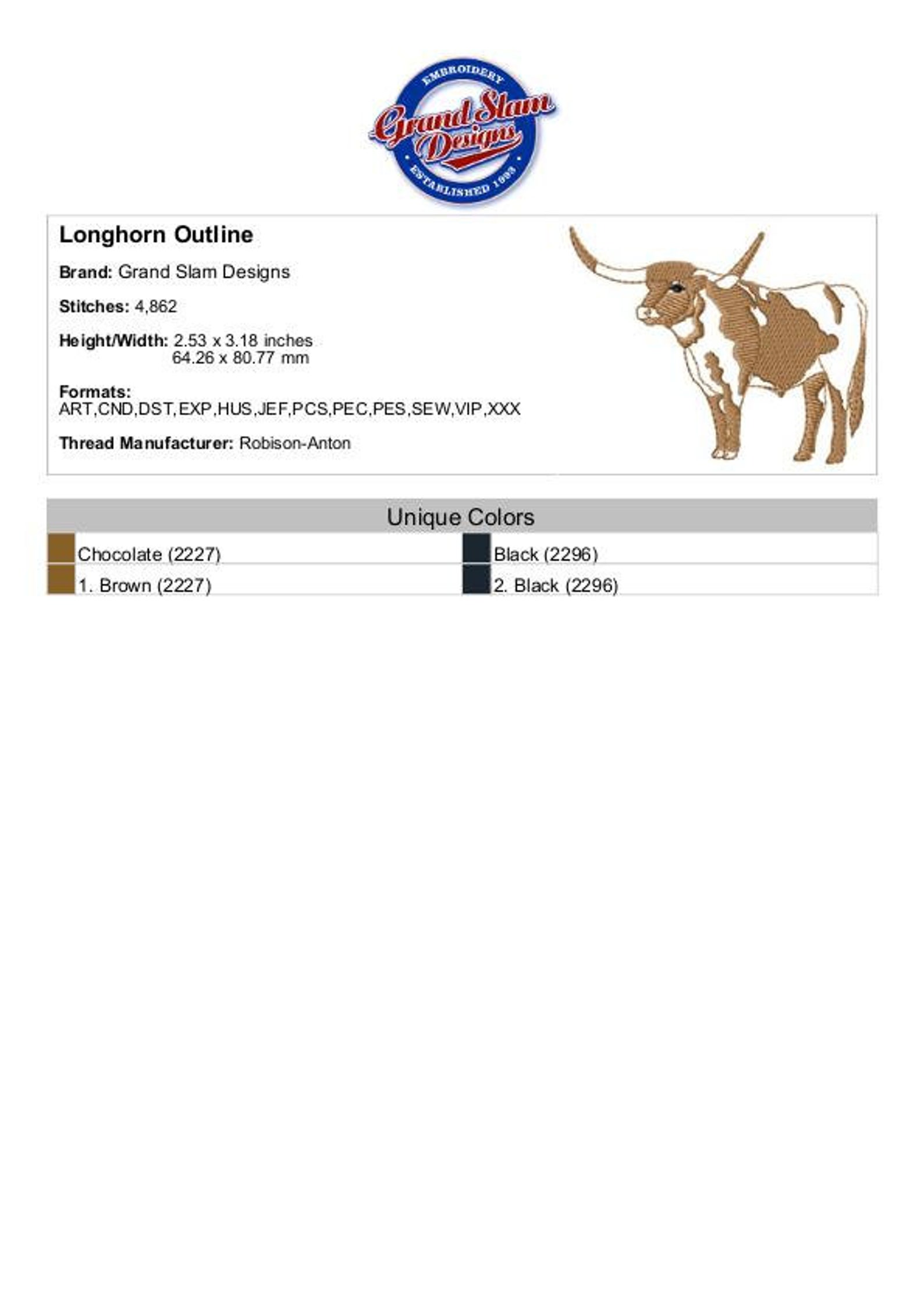 Longhorn Outline Machine Embroidery Design, Embroidery Designs, Machine ...