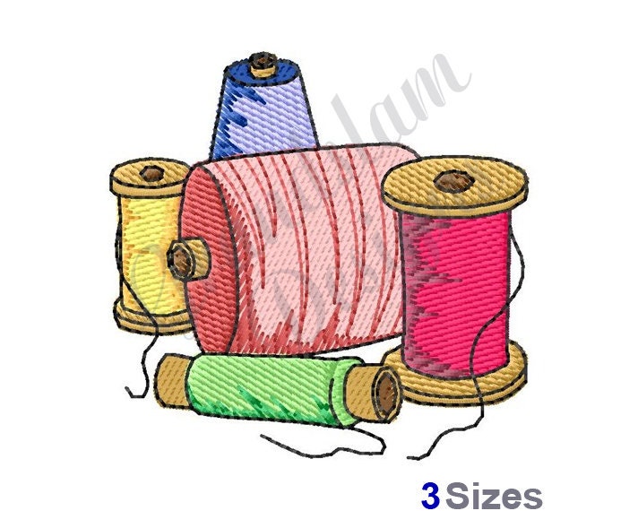 Thread Spools Machine Embroidery Design Embroidery Designs | Etsy