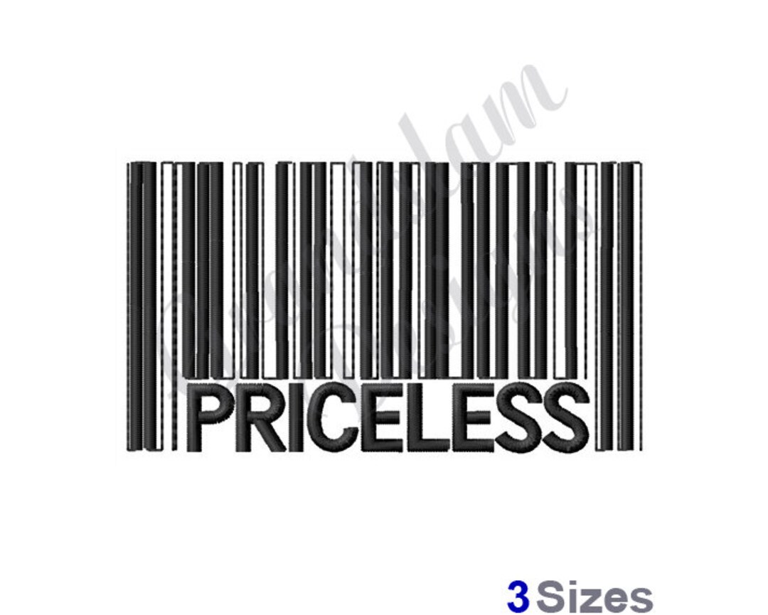 Priceless Bar Code - Machine Embroidery Design, Embroidery Designs, Embroidery, Embroidery ...