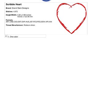 Scribble Heart Outline - Machine Embroidery Design - Etsy