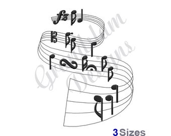 I Love Music Notes Machine Embroidery Design | Etsy