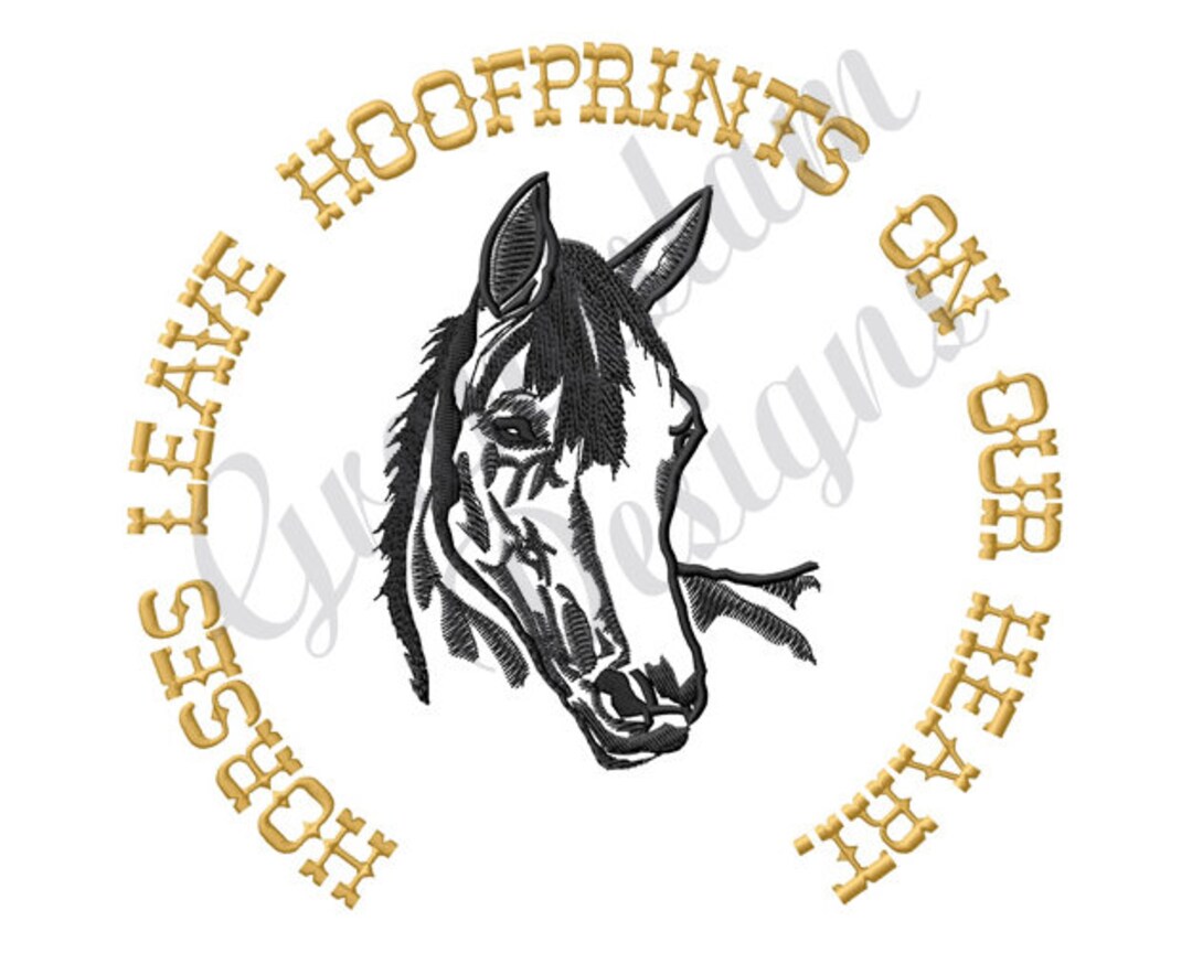 Hoofprints on Our Hearts - Machine Embroidery Design - Etsy