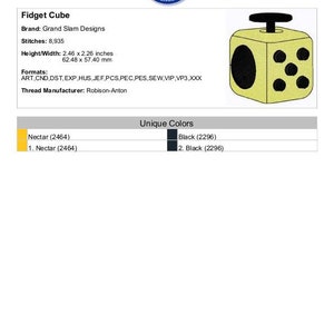 Fidget Cube Machine Embroidery Design – Instant Download - Etsy