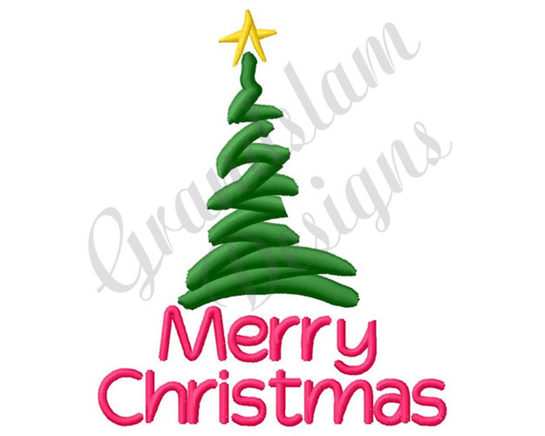 Merry Christmas Tree - Machine Embroidery Design - Etsy