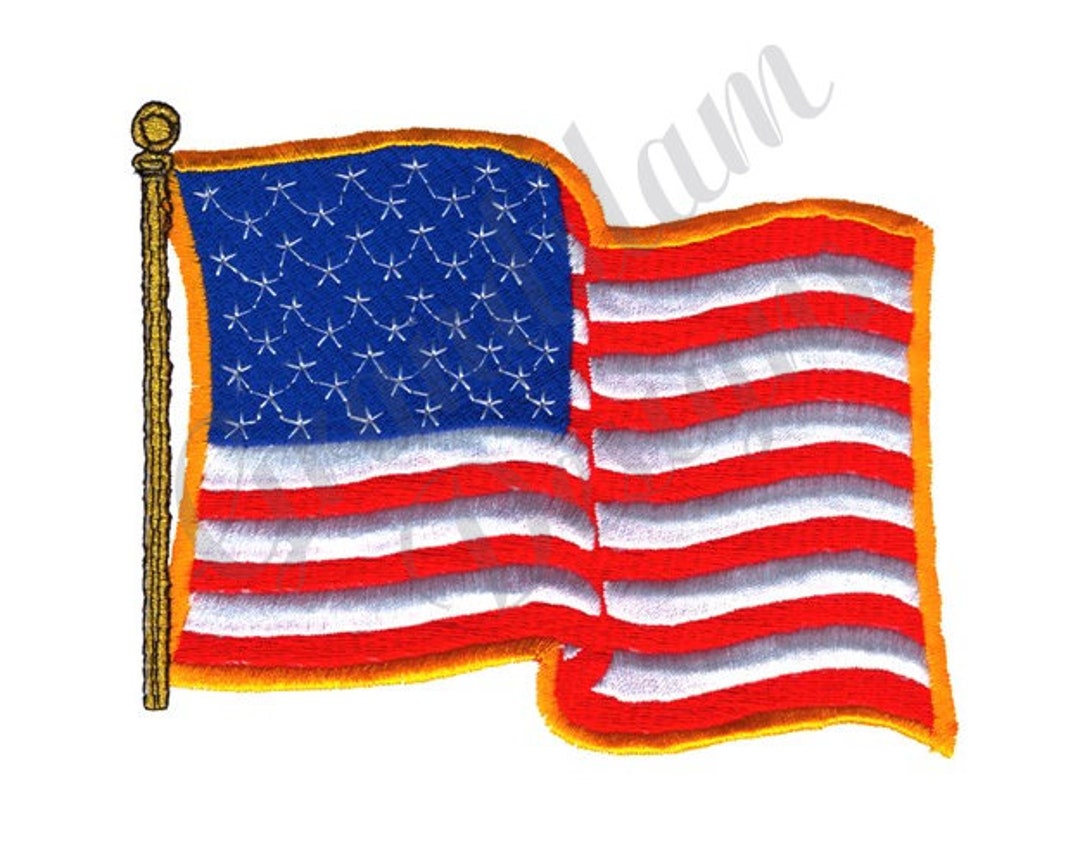American Flag - Machine Embroidery Design - Etsy