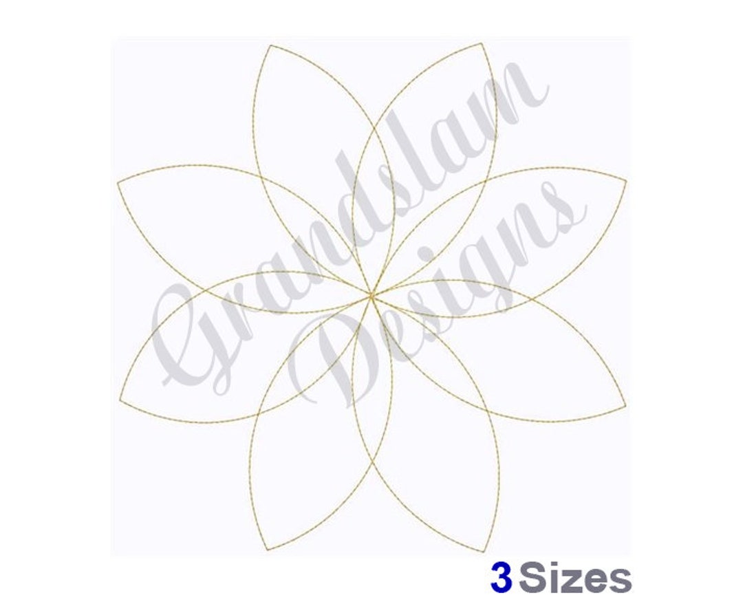 Pinwheel Outline Quilt Block - Machine Embroidery Design, Embroidery ...