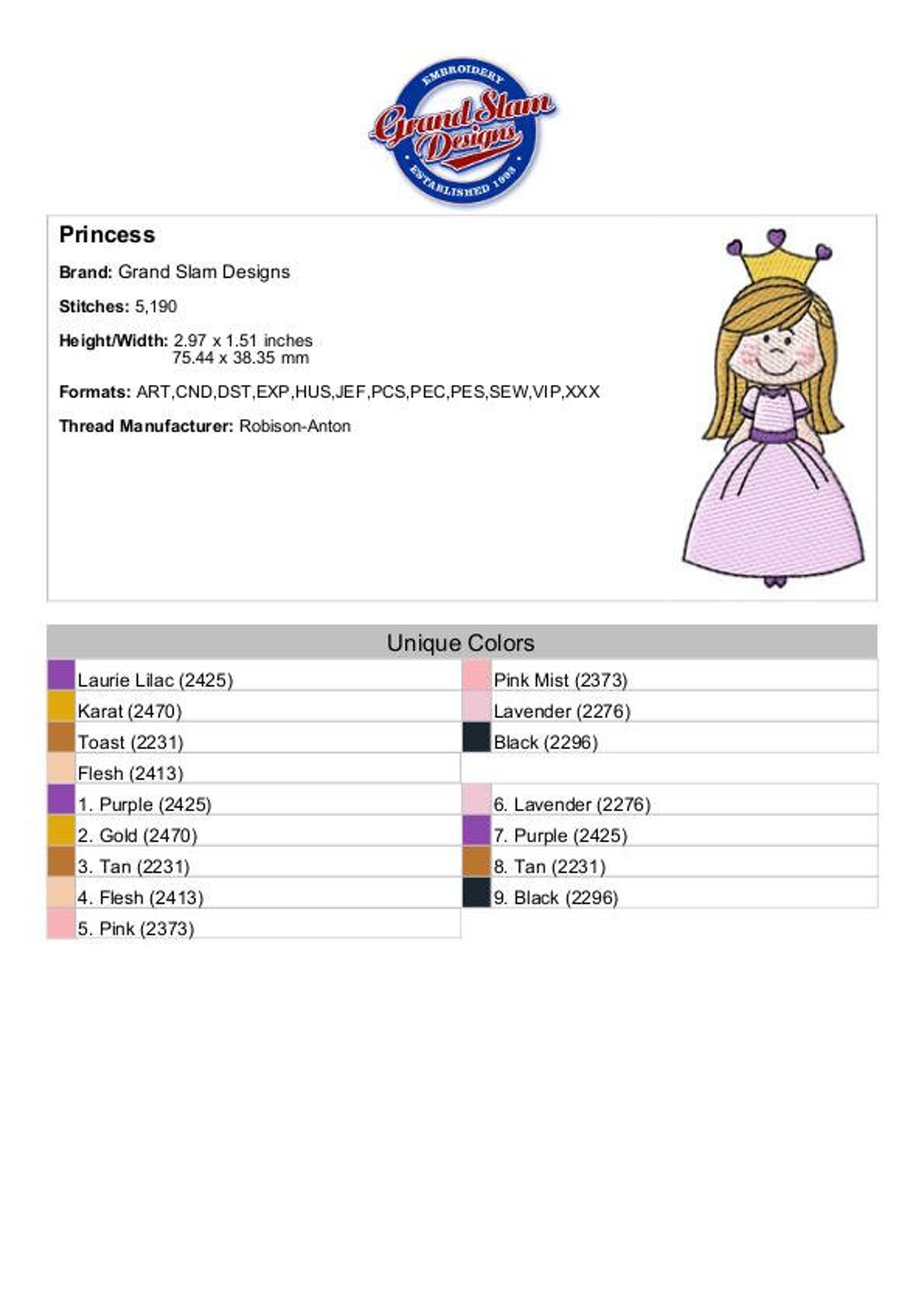 Princess Machine Embroidery Design - Etsy