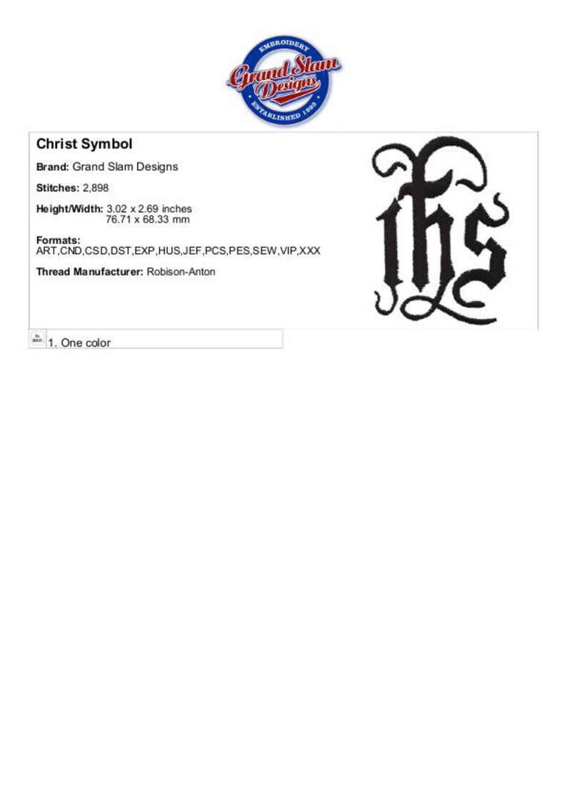 Jesus Christ IHS Symbol - Machine Embroidery Design - Etsy