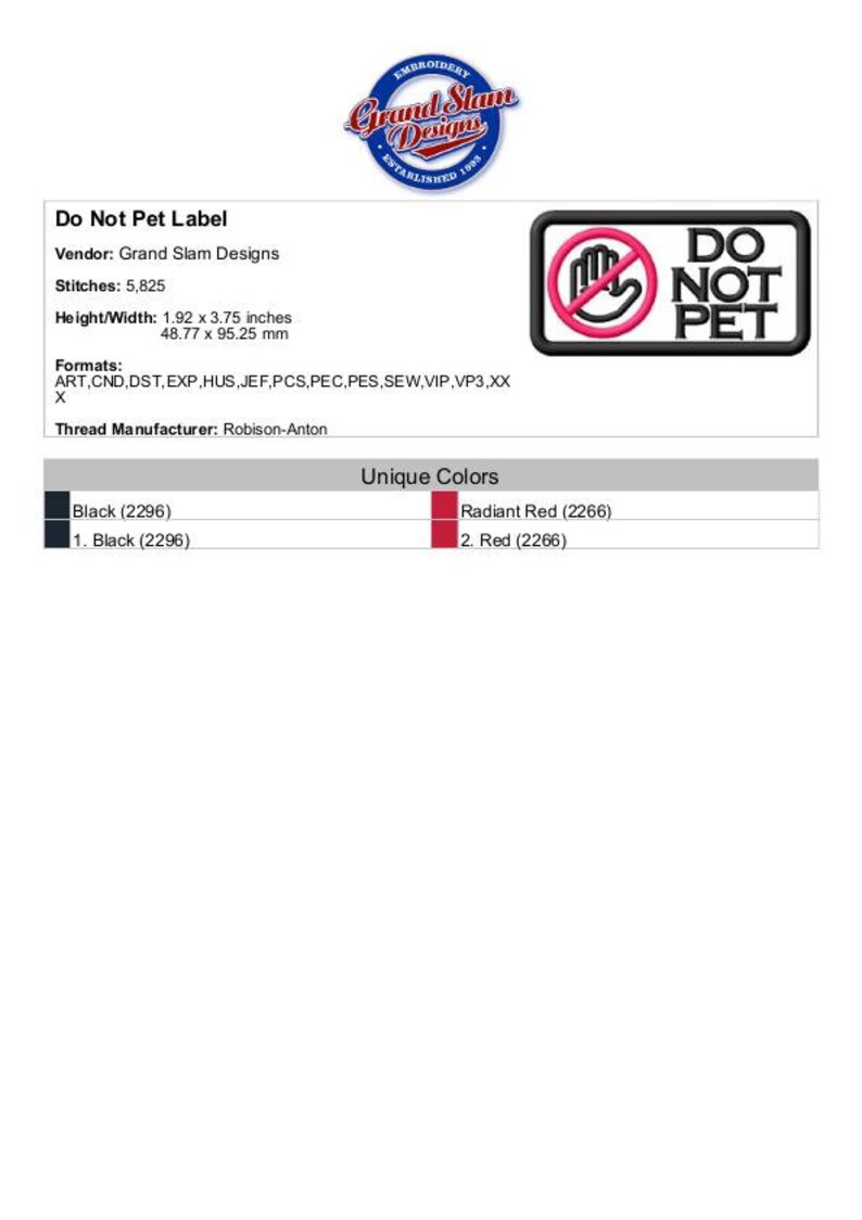 Do Not Pet Label Machine Embroidery Design, Embroidery Designs, Machine ...