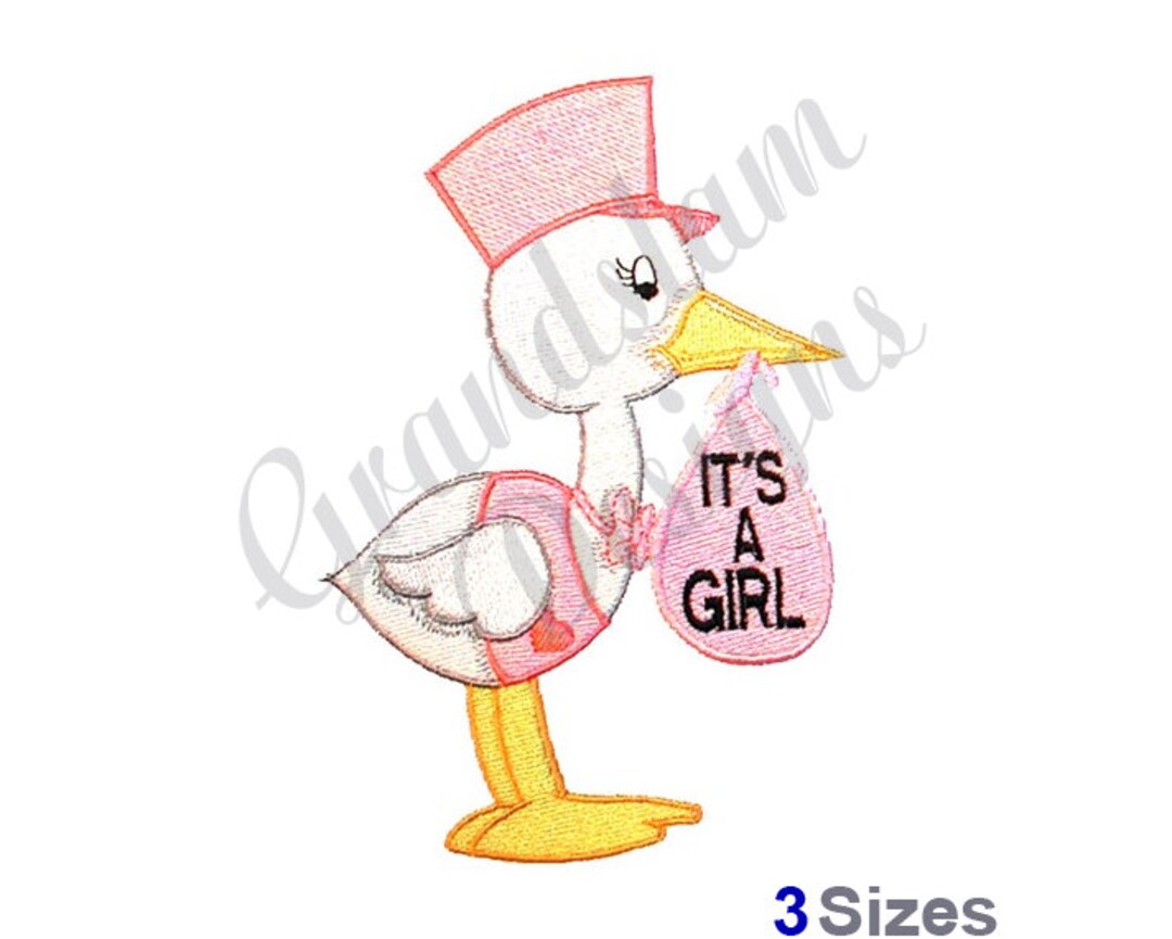 Stork Announcement - Machine Embroidery Design - Etsy