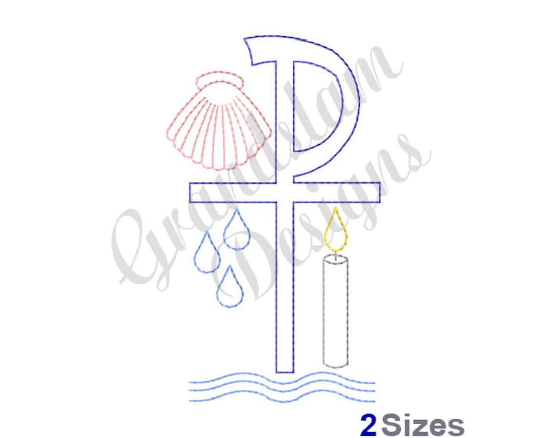 Christian Symbols Redwork - Machine Embroidery Design, Embroidery ...