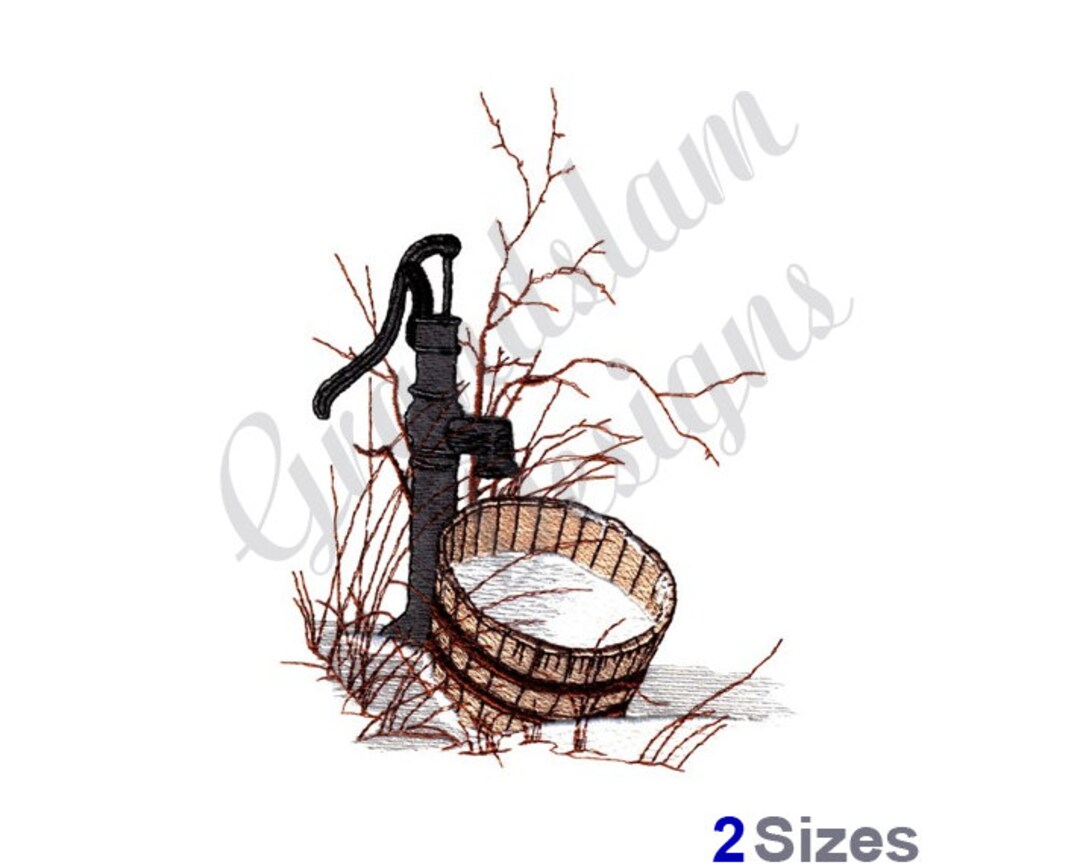 Old Hand Water Pump - Machine Embroidery Design - Etsy