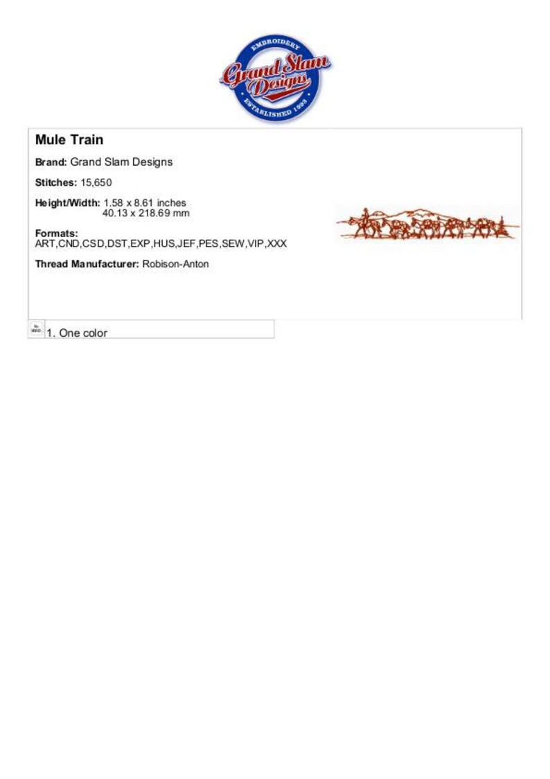 Mule Train Outline Machine Embroidery Design | Etsy