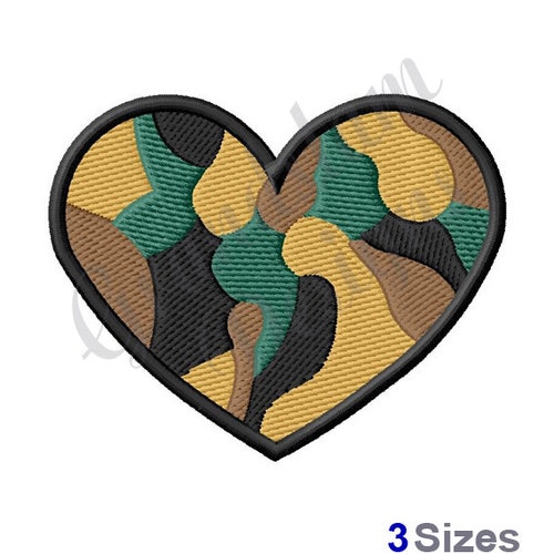Army Camo Heart Machine Embroidery Design - Etsy