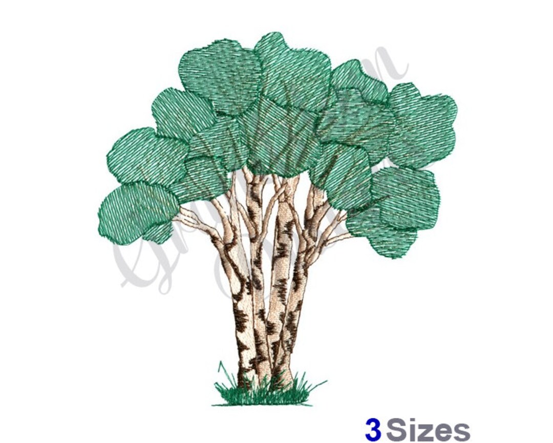 Birch Clump - Machine Embroidery Design, Embroidery Designs, Machine ...