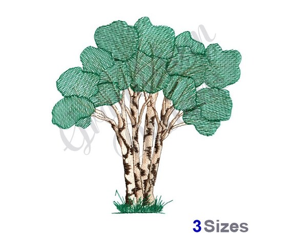 Birch Clump Machine Embroidery Design Embroidery Designs - Etsy