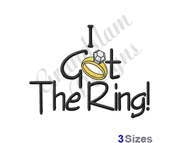 Engagement Ring Machine Embroidery Design | Etsy