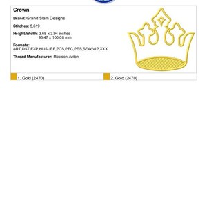 Crown Outline - Machine Embroidery Design - Etsy