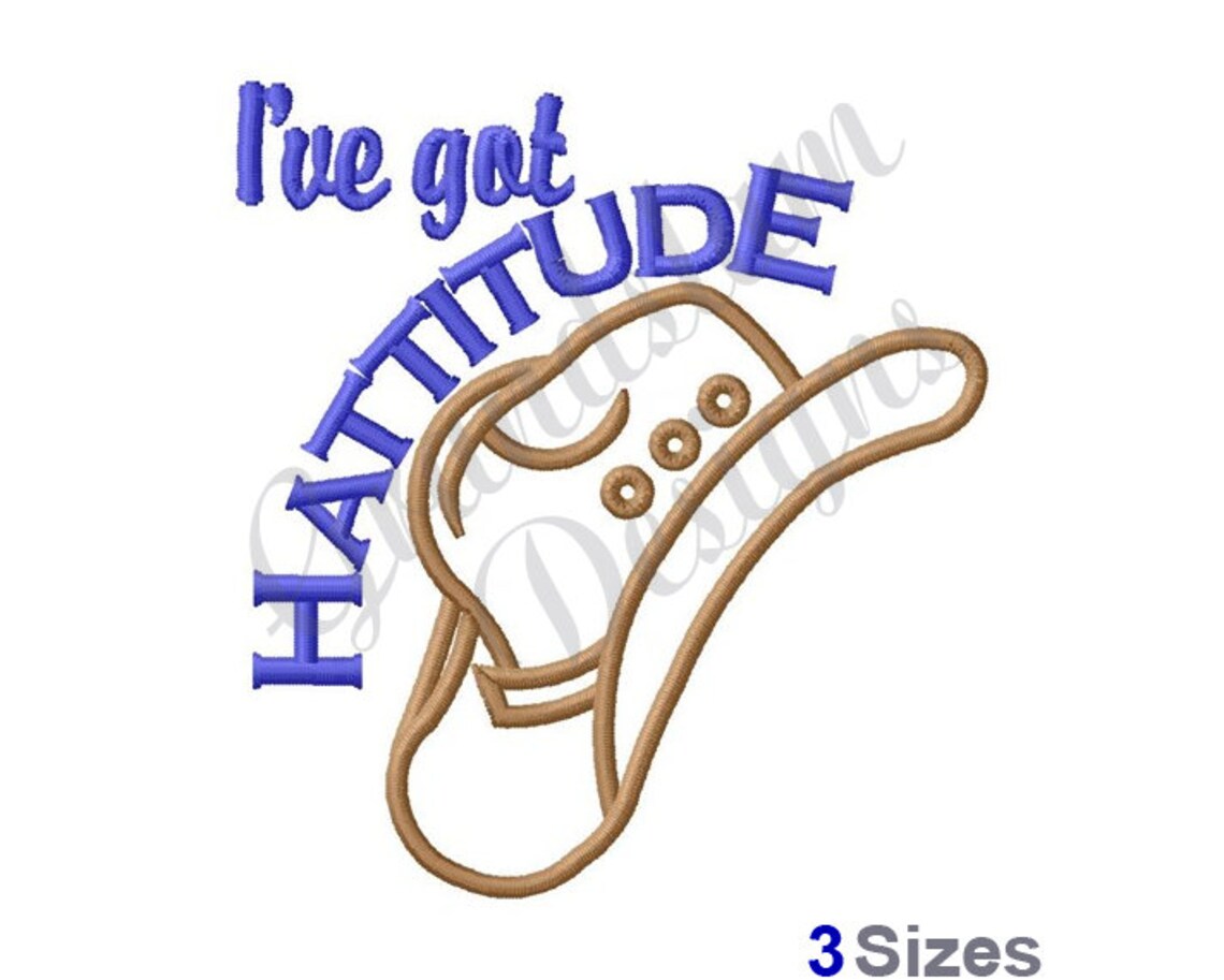 Cowboy Hattitude Outline - Machine Embroidery Design - Etsy