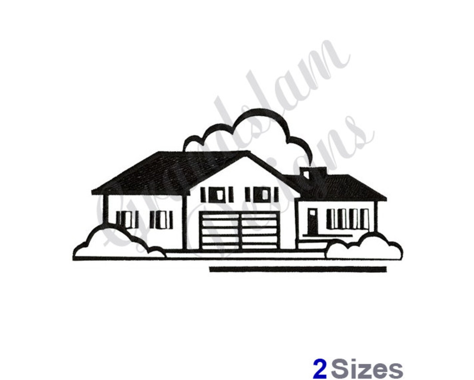 Ranch House Outline Machine Embroidery Design | Etsy