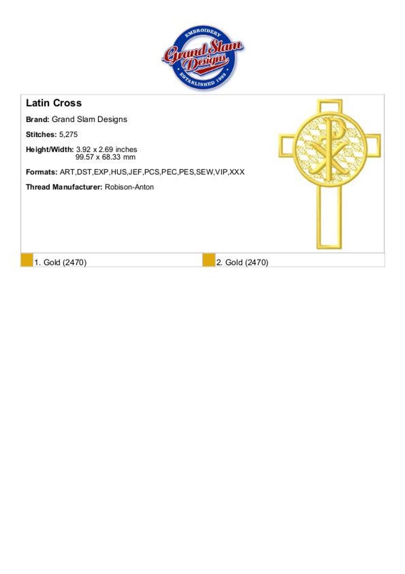 Latin Cross - Machine Embroidery Design - Etsy