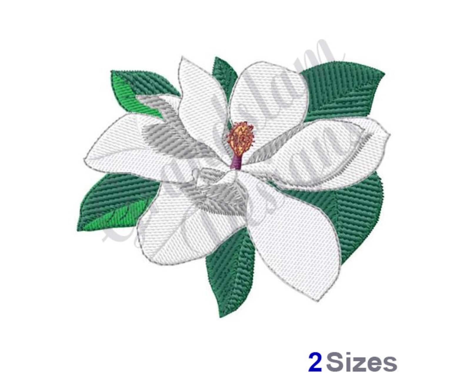 Magnolia Flower Machine Embroidery Design - Etsy