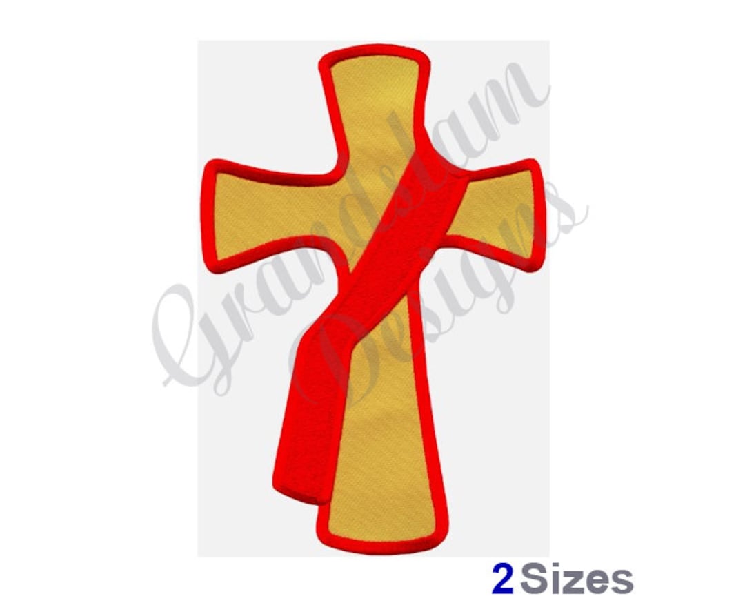 Applique Cross Machine Embroidery Design (instant Download) - Etsy