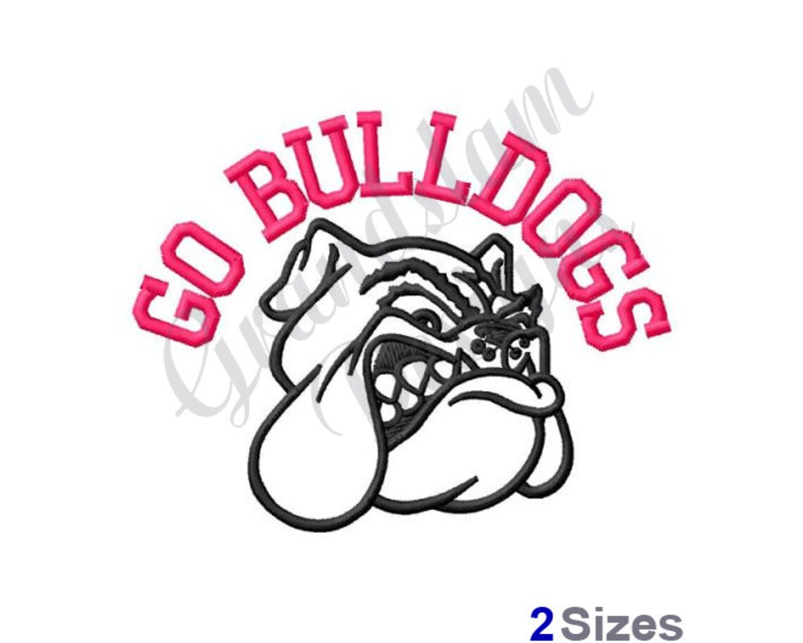 Go Bulldogs Outline - Machine Embroidery Design - Etsy