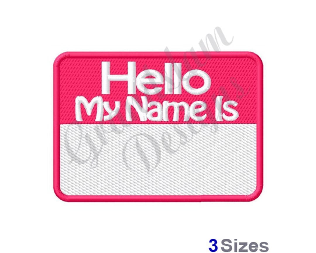 Name Tag - Machine Embroidery Design - Etsy
