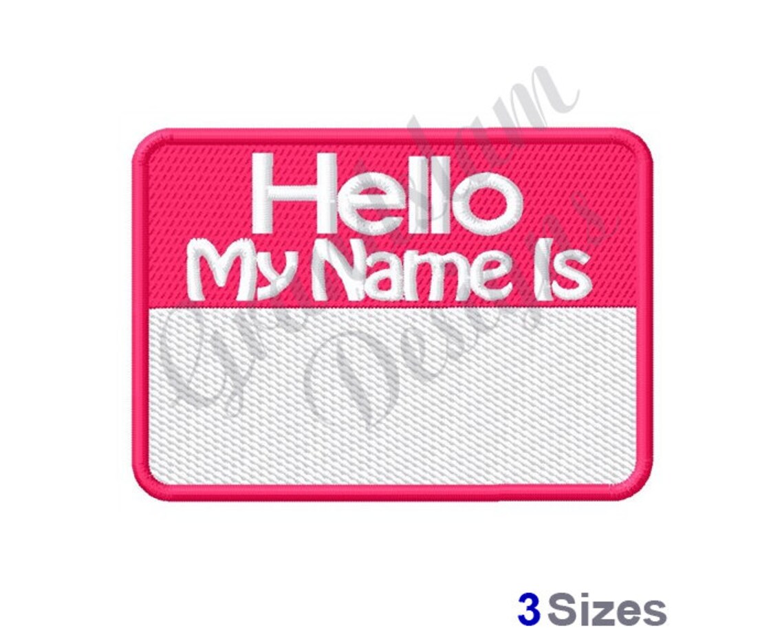 Name Tag Machine Embroidery Design - Etsy