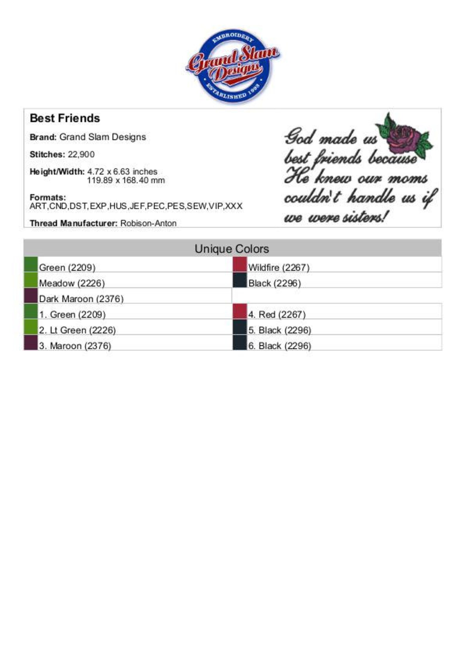 Best Friends Machine Embroidery Design | Etsy