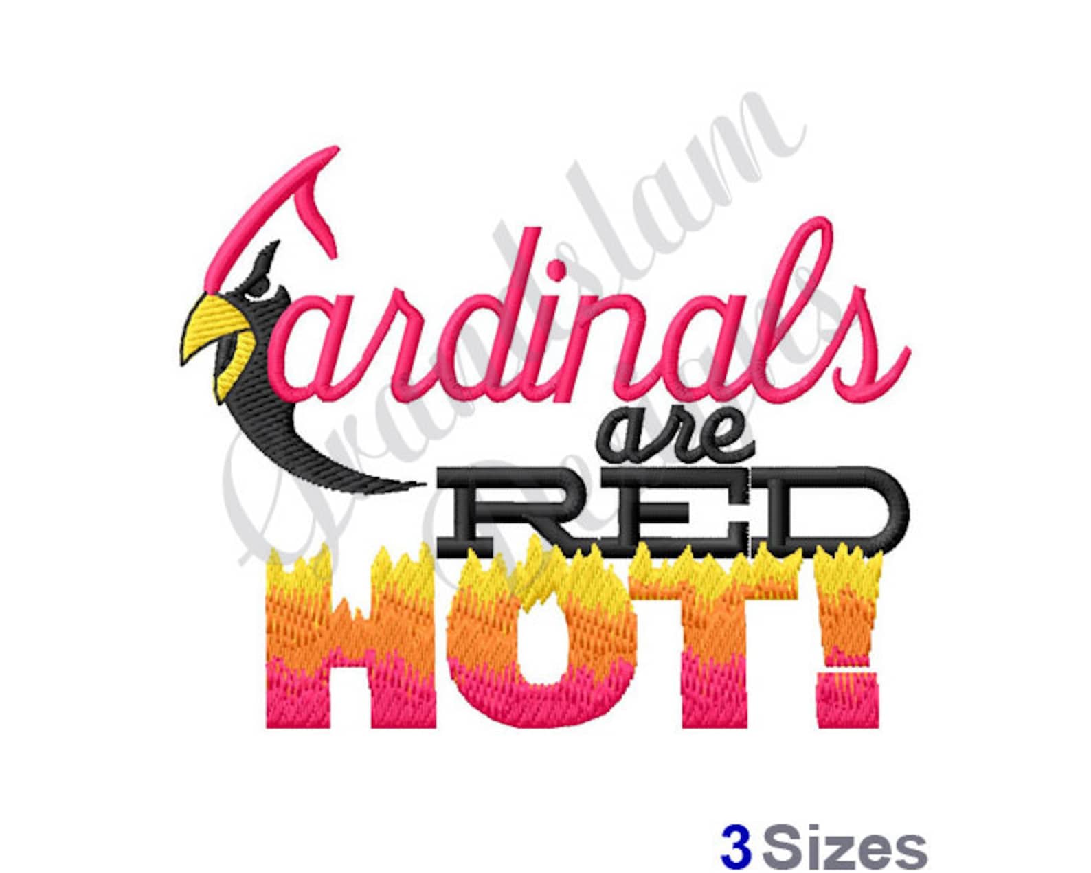 Cardinals Are Red Hot Machine Embroidery Design - Etsy