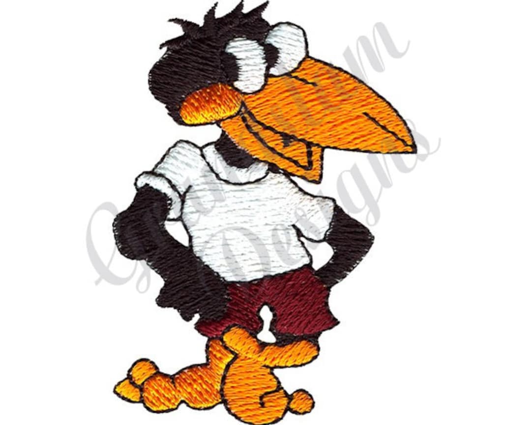 Cartoon Crow Mascot - Machine Embroidery Design, Embroidery Designs ...