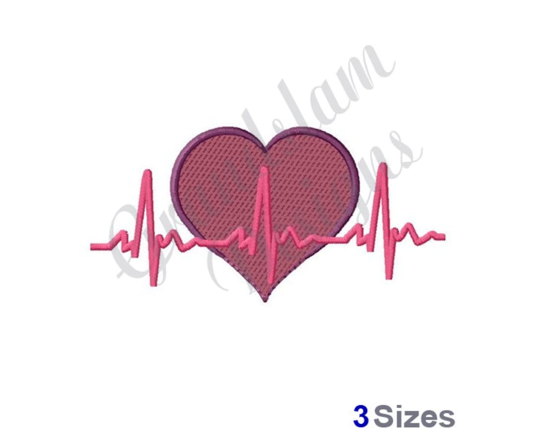 EKG Heart Beat - Machine Embroidery Design - Etsy