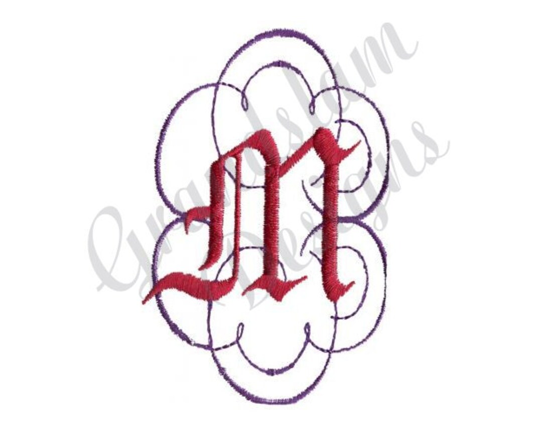 Monogram Letter M - Machine Embroidery Design - Etsy