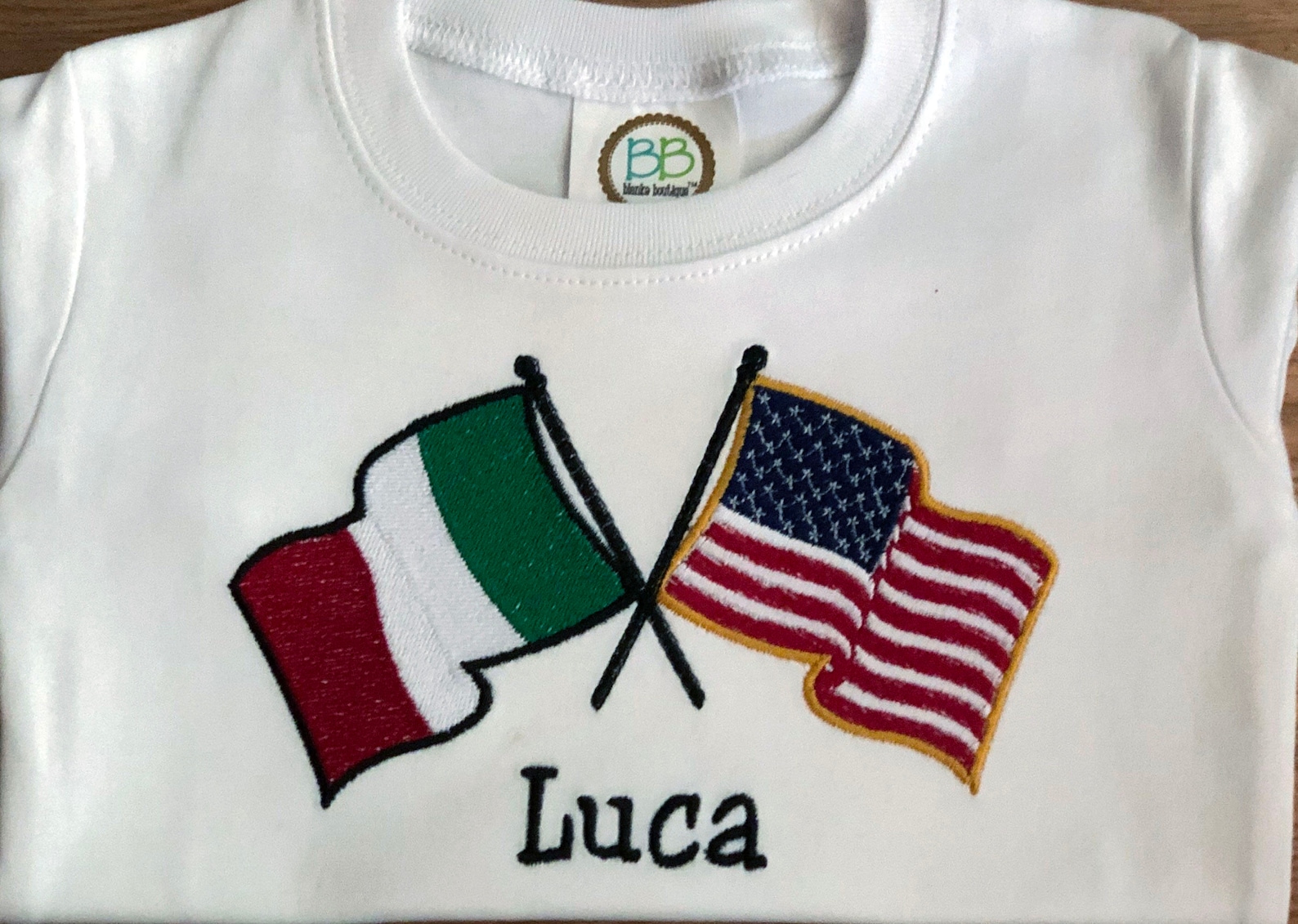 Italian American Crossed Flags - Machine Embroidery Design, Embroidery ...