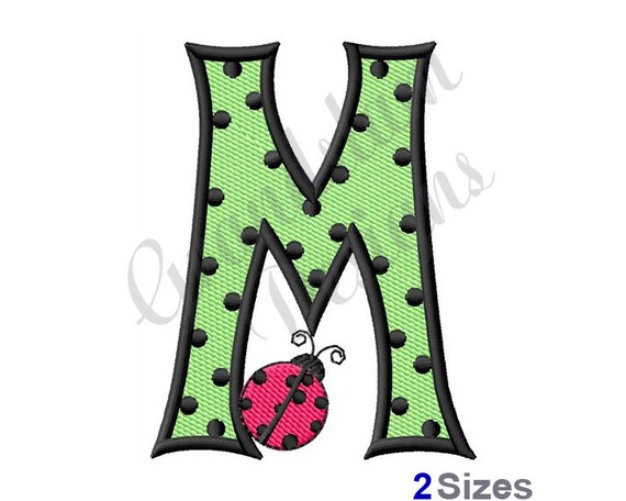 Ladybug Letter M Machine Embroidery Design | Etsy