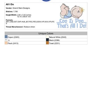 Coo & Poo Baby - Machine Embroidery Design - Etsy