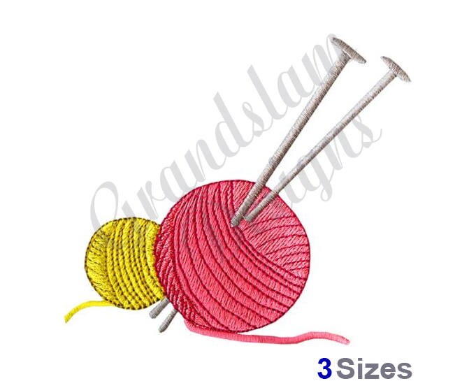 Needles & Yarn Machine Embroidery Design | Etsy