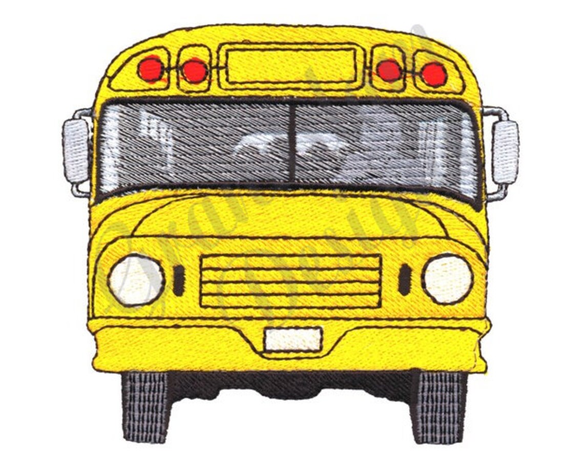 School Bus Front Machine Embroidery Design | Etsy