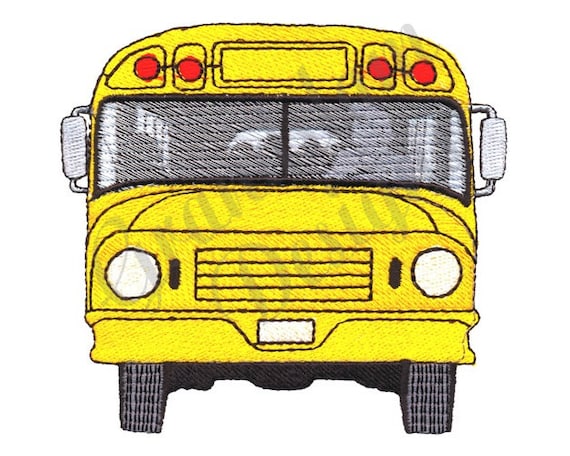 School Bus Front Machine Embroidery Design | Etsy