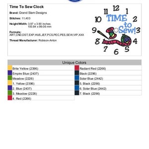 Time to Sew Clock Face - Machine Embroidery Design, Embroidery Designs ...