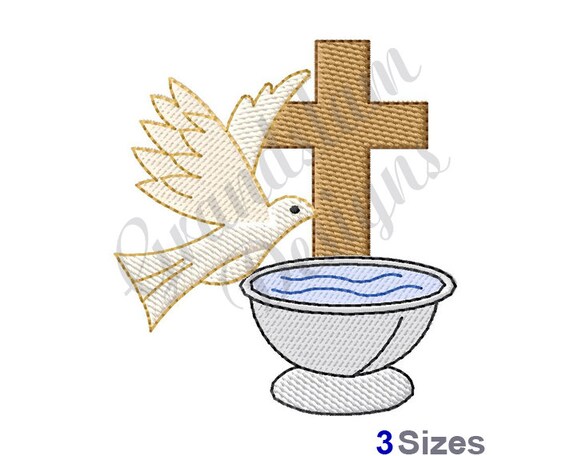 Baptism Logo Machine Embroidery Design | Etsy
