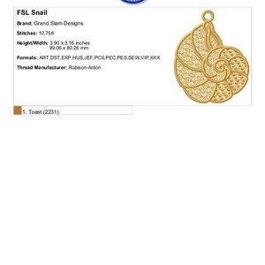 FSL Snail - Machine Embroidery Design - Etsy