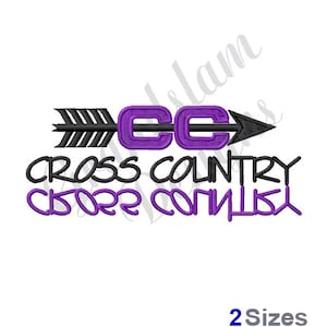 Cross Country Text With Logo - Machine Embroidery Design - Etsy