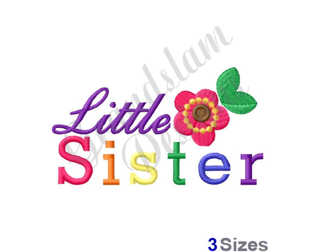 Little Sister Machine Embroidery Design – Floral Applique (instant ...