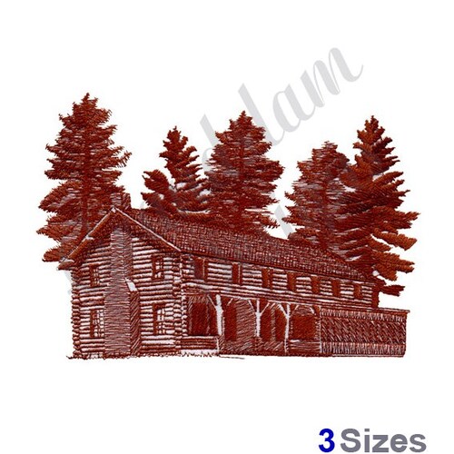 Log Cabin Machine Embroidery Design - Etsy