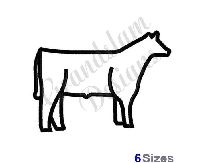 Steer Outline Machine Embroidery Design | Etsy