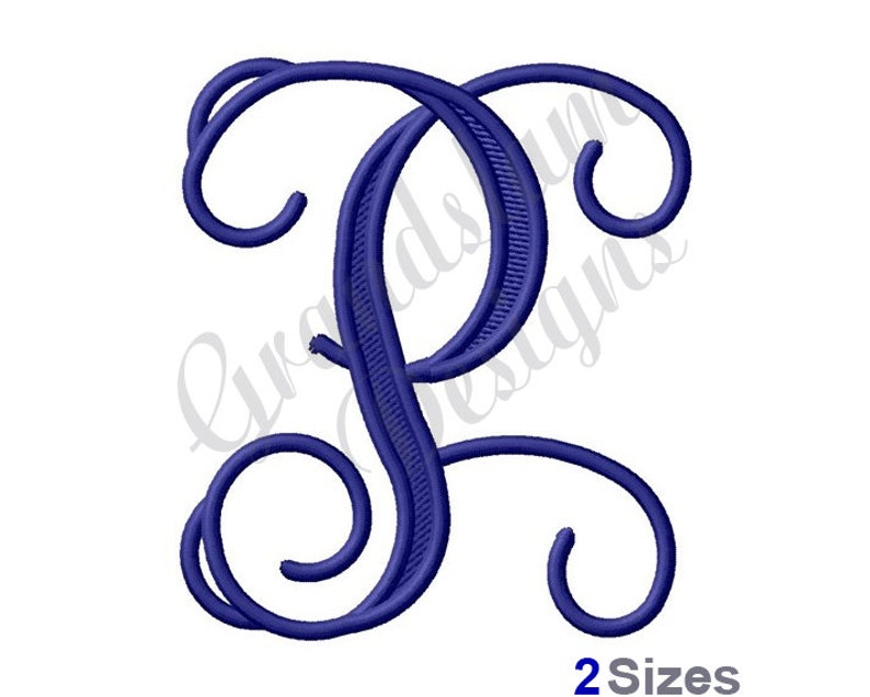 Vining Monogram Letter P Machine Embroidery Design - Etsy