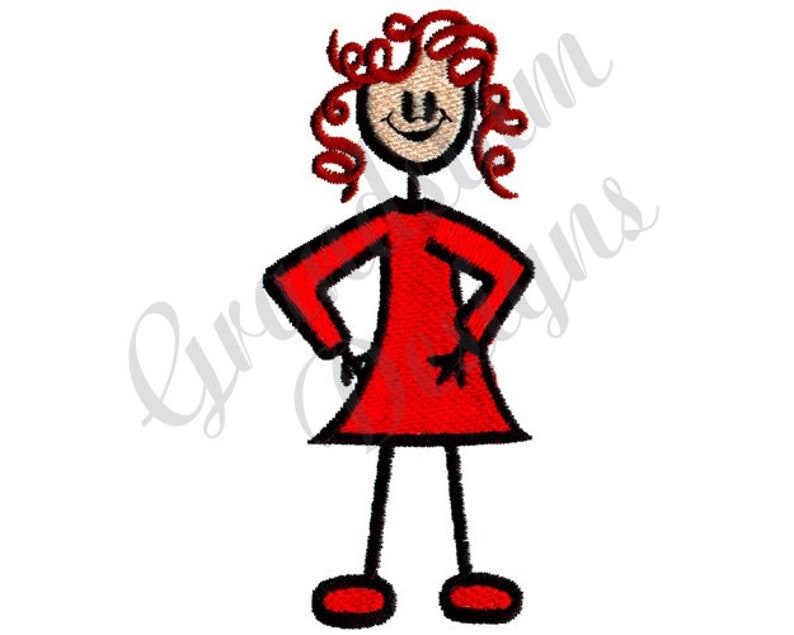 Stick Girl - Machine Embroidery Design - Etsy